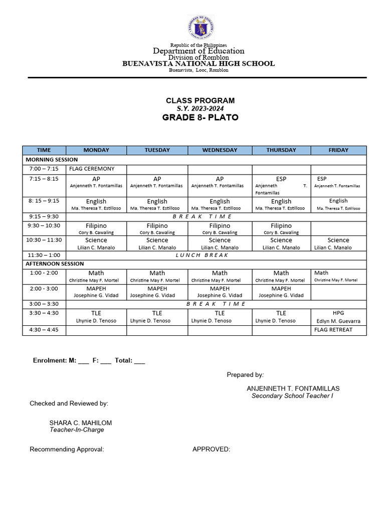 Plato Class-Program | PDF | Philippines
