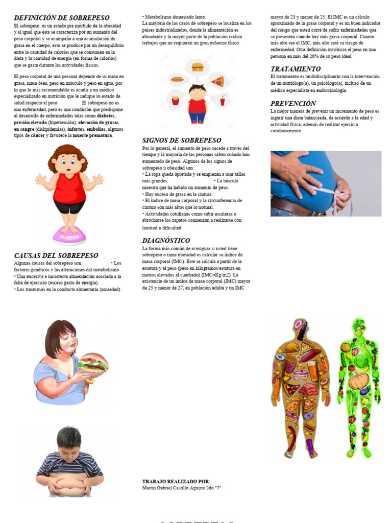 triptico sobrepeso | PDF | Obesidad | Índice de masa corporal triptico sobrepeso | PDF | Obesidad | Índice de masa corporal