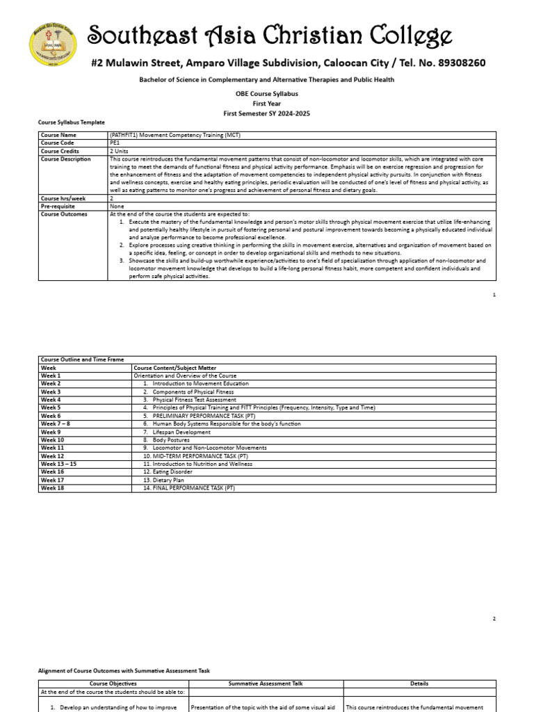 2024_CS-_BSCATPH_1st Year_PE1 - (PATHFIT1) Movement Competency Training ...