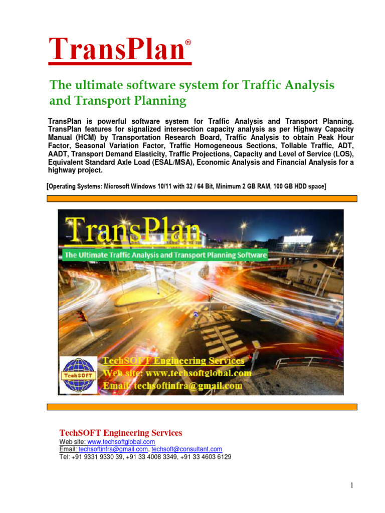 TransPlan - Tech Specifications [RAMS Full] (c) | PDF | Road | Traffic