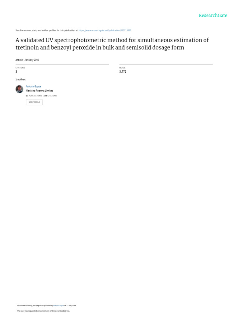 A Validated Uv Spectrophotometric Method For Simultaneous Estimation Of