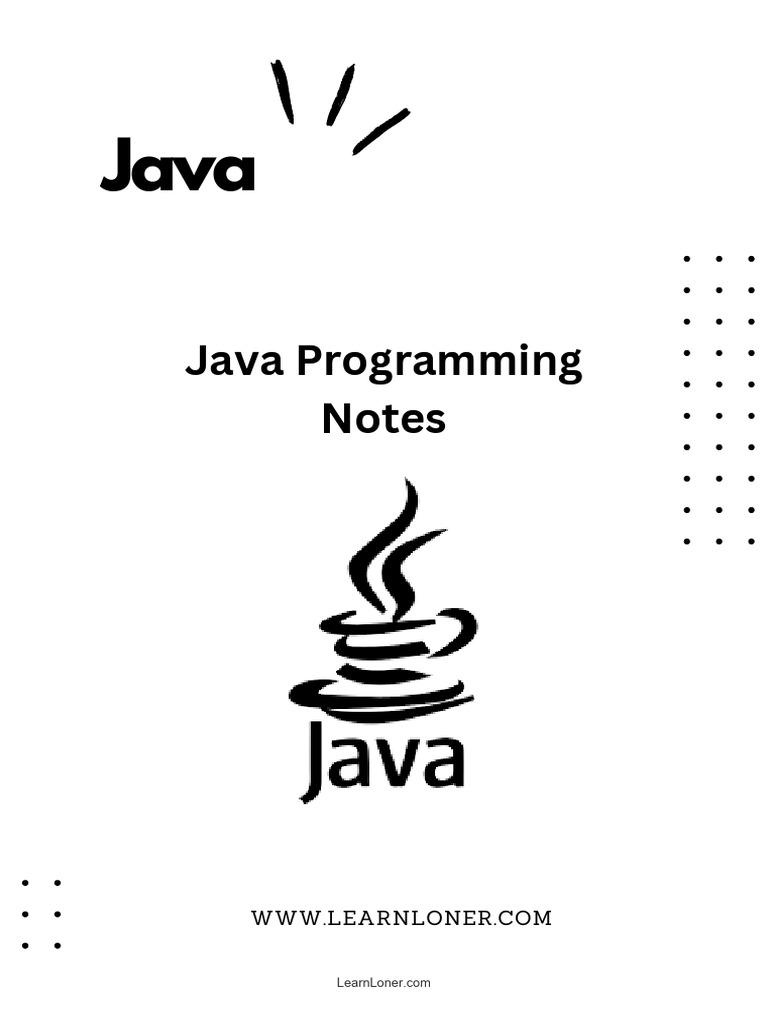 Java Programming Notes | PDF | Class (Computer Programming) | Method ...