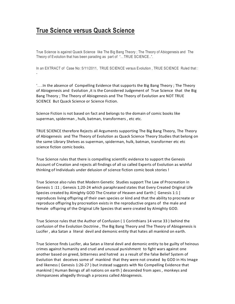 True Science Versus Quack Science | PDF
