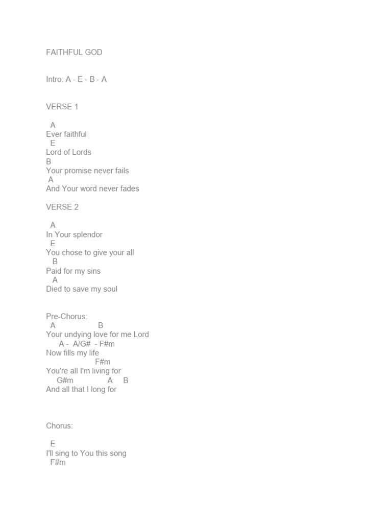 Faithful God Liveloud Chords | PDF | Poetry