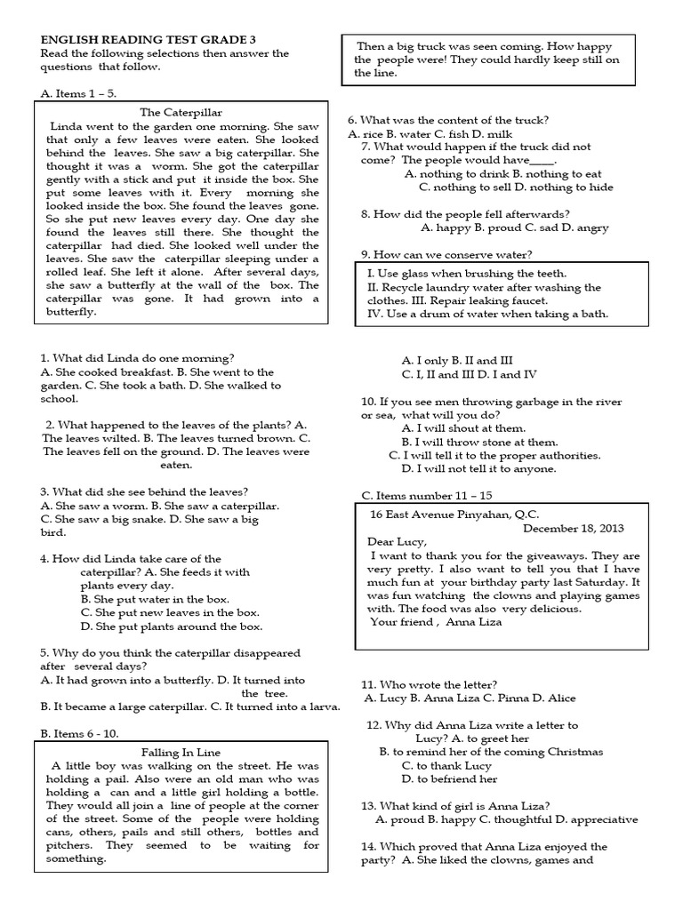 ENGLISH - 3 - READING - REVIEWER - PDF - Filename UTF-8 - ER-1 | PDF ...