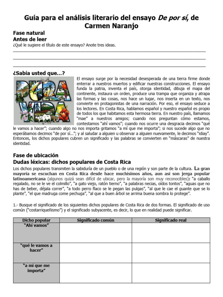 Guía de Análisis del Ensayo "De por Sí" | PDF | Ensayos