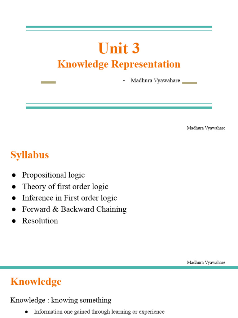 AI Knowledge Representation Basics | PDF | Knowledge Representation And Reasoning | Knowledge
