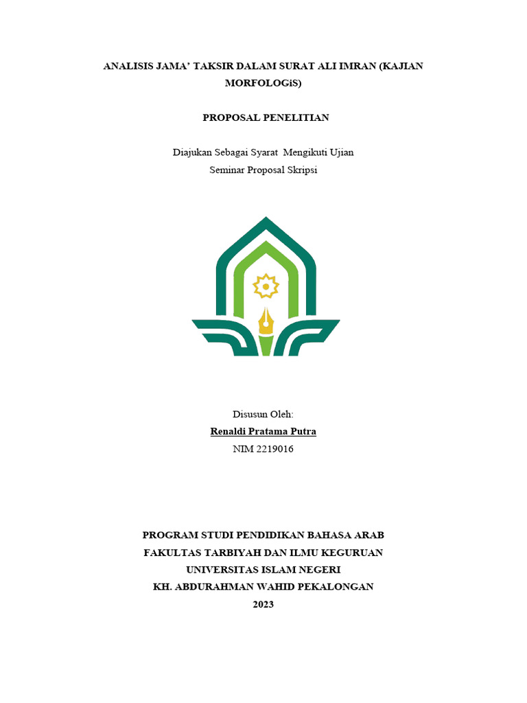 Mini Proposal | PDF | Seni & Disiplin Bahasa | Agama & Spiritualitas