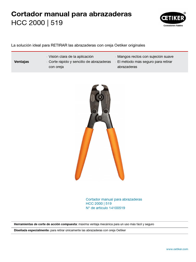 oet_tds_HCC-2000_519_Hand_Clamp_Cutter_ES_Mar2021 | PDF