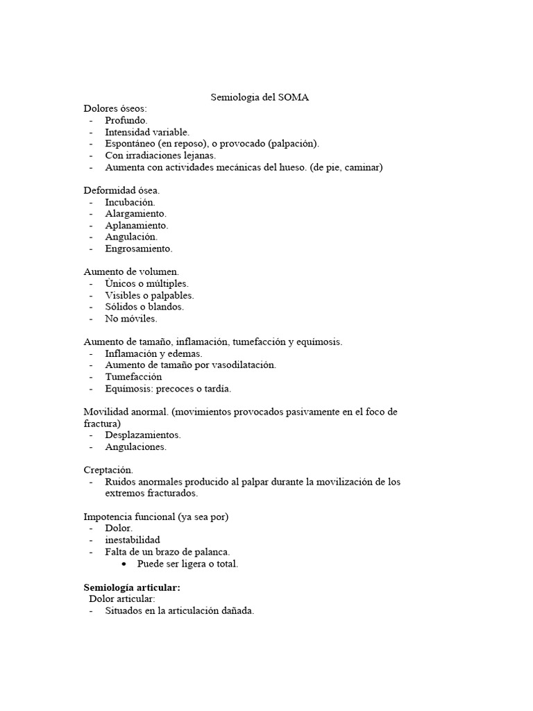 Semiologia Del SOMA. | PDF | Hombro | Hueso