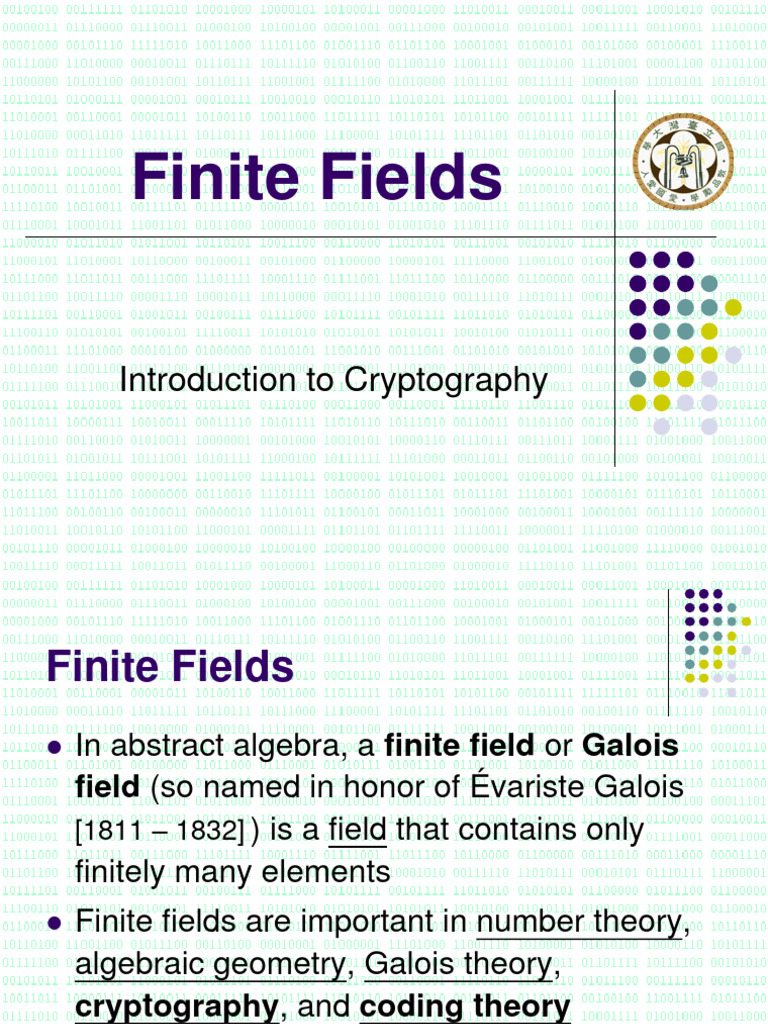 FiniteFields | PDF | Field (Mathematics) | Group (Mathematics)