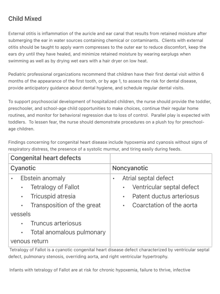 Child Mixed | PDF | Congenital Heart Defect | Bleeding