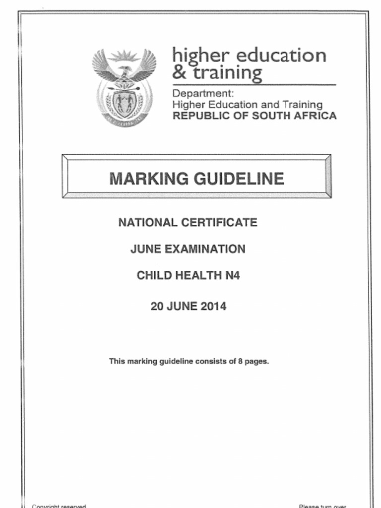 N4 Child Health June 2014 Marking Guideline | PDF