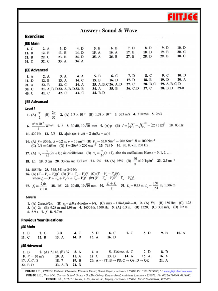 CPP -Sound & Wave SOLUTION | PDF