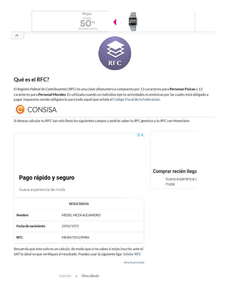 Calcula tu RFC Fácilmente | PDF
