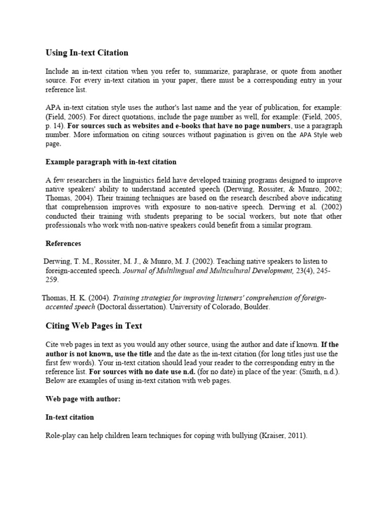 APA CITATION | PDF | Citation | Apa Style