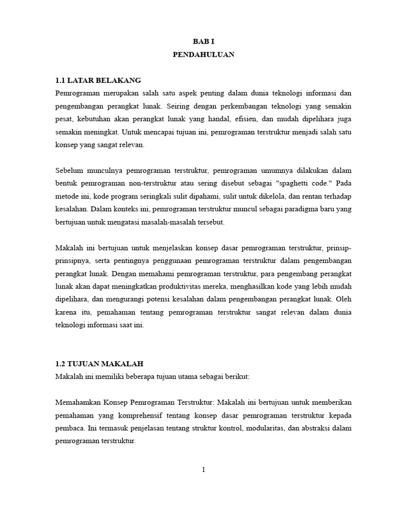 Pemrograman Terstruktur: Dasar & Manfaat | PDF