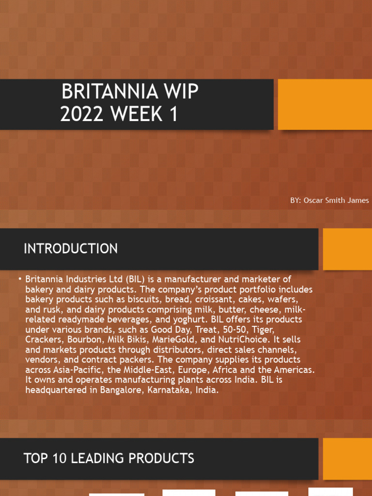 BRITANNIA WIP 2022 WEEK 1 | PDF | Marketing | Business