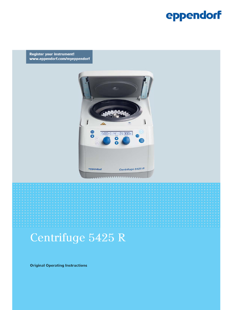 Eppendorf Centrifuge 5425 R Manual - Manualzz | PDF