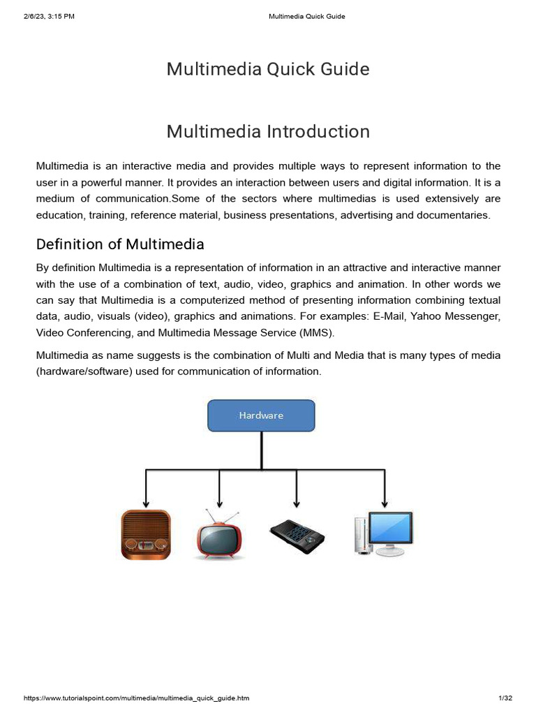 Multimedia Quick Guide | PDF | Computer Monitor | Computer Data Storage