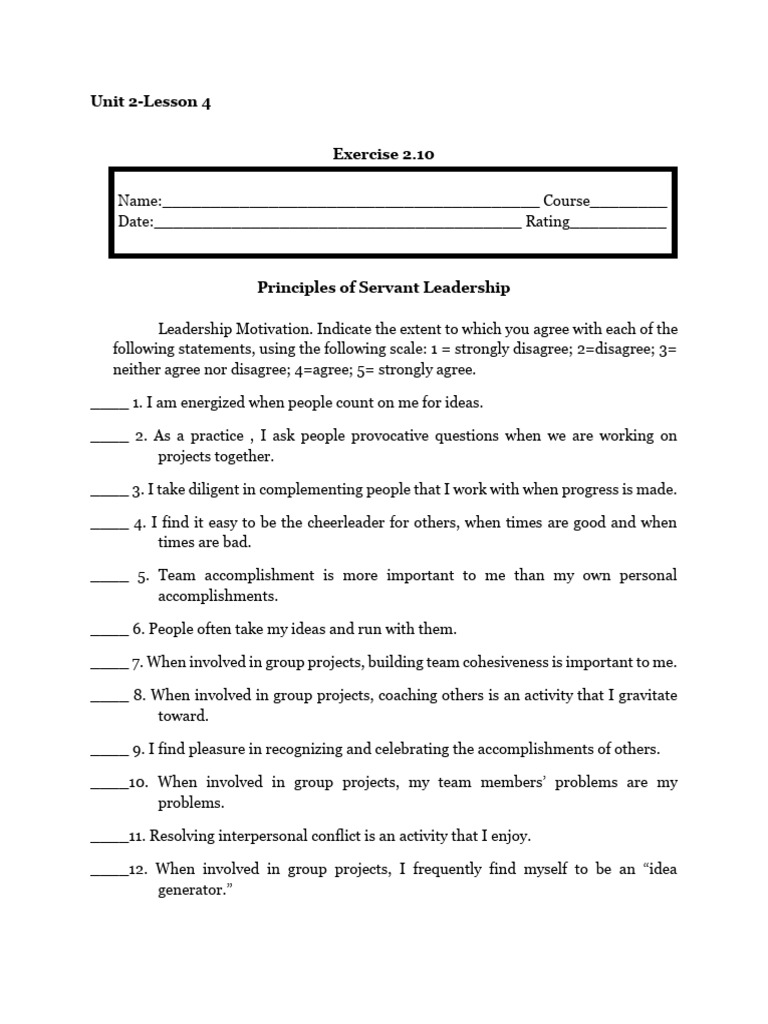 Unit 2 Lesson 4 | PDF | Leadership | Psychology