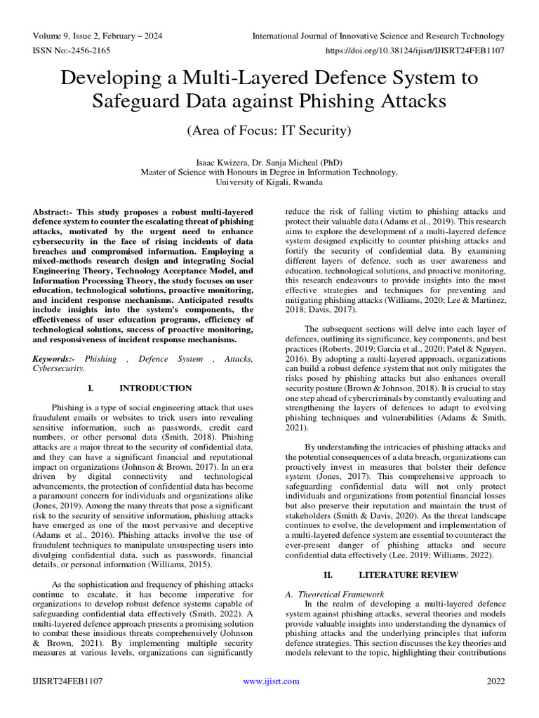 Developing A Multi-Layered Defence System To Safeguard Data Against ...