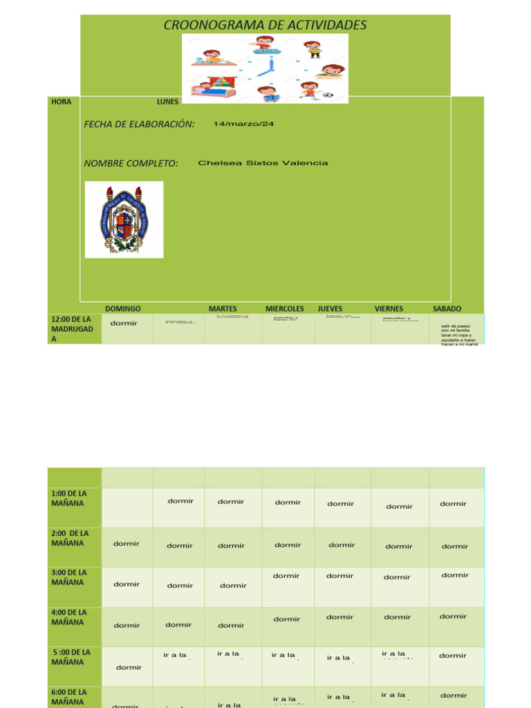 Croonograma de Actividades | PDF