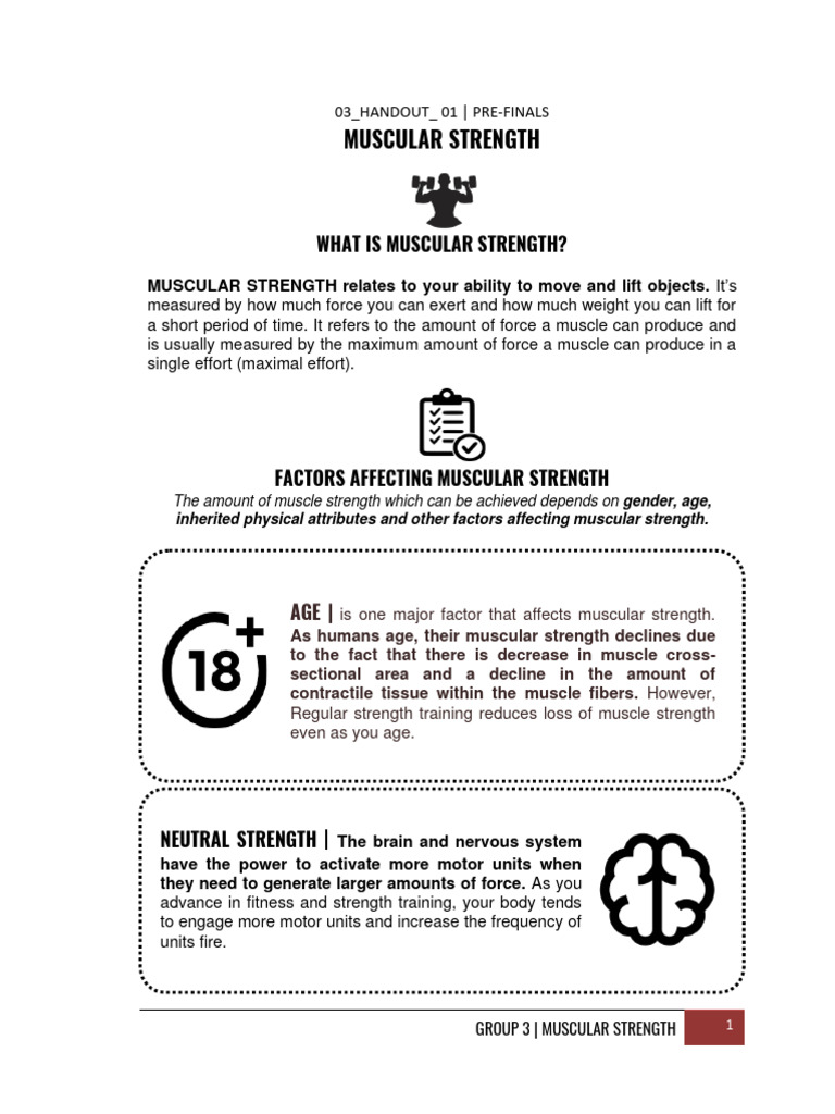 03 Handouts Muscular-Strength | PDF | Skeletal Muscle | Physical Fitness