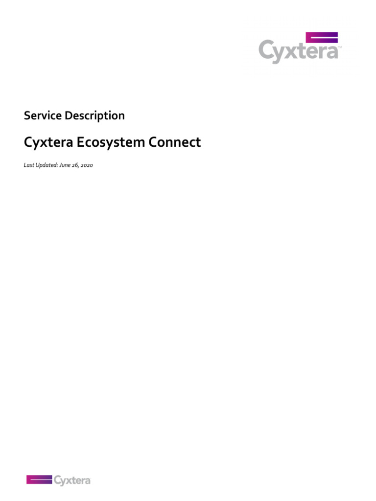 Cyxtera Ecosystem Connect Service Description | PDF | Optical Fiber ...