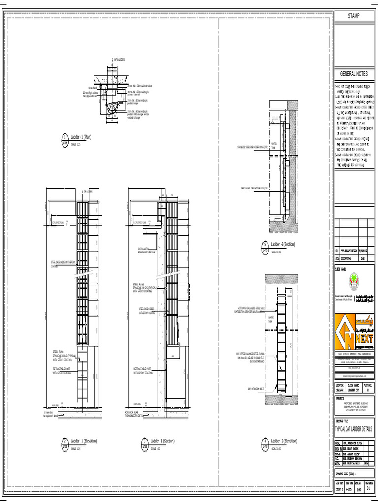 A705 - Typical Cat Ladder Details | PDF | Building Engineering | Materials