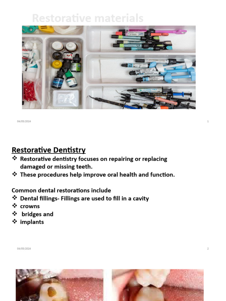 Restorative Materials.... | PDF | Dental Material | Tooth Enamel