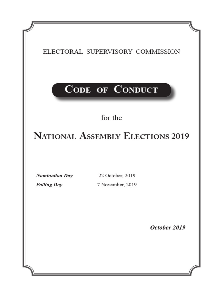 2019 National Assembly Elections Code of Conduct | PDF | Elections ...