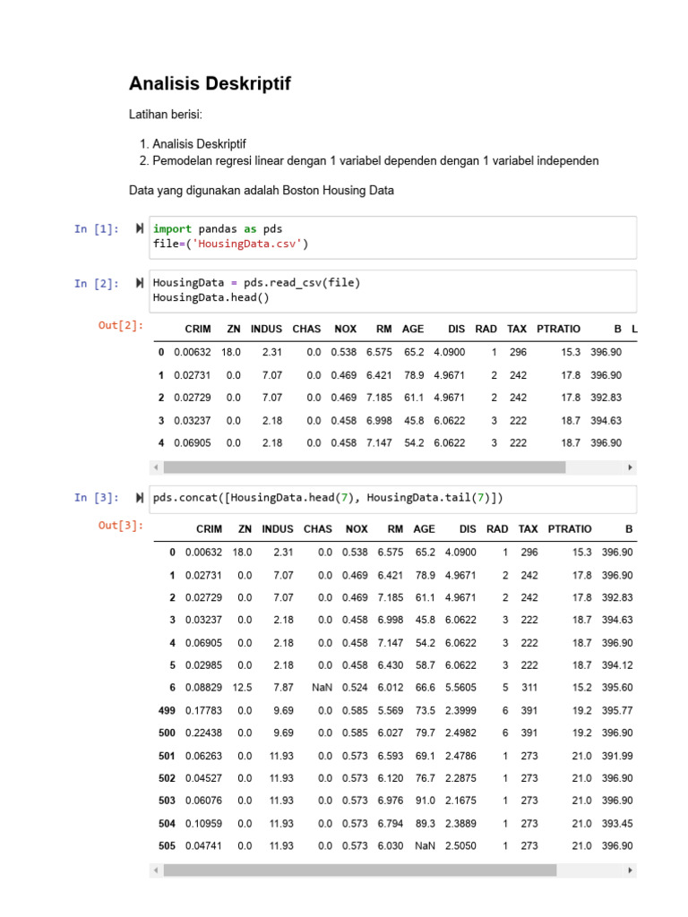 Latihan4 - Analisis Deskriptif | Download Free PDF | Mean Squared Error | Errors And Residuals