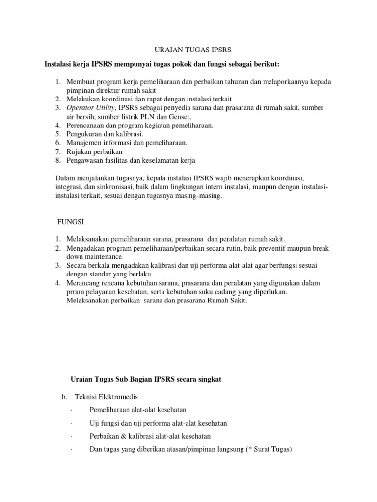 Uraian Tugas Ipsrs | PDF