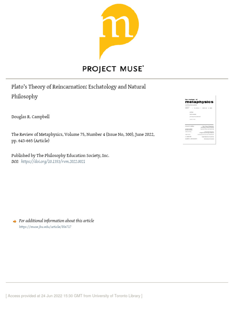 Plato's Theory of Reincarnation | PDF | Plato | Reincarnation