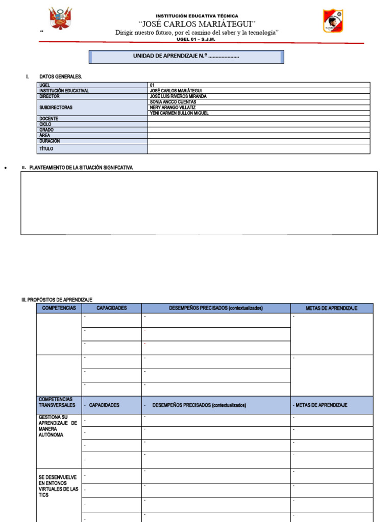 Formato de Unidad de Aprendizaje 2024 | PDF | Evaluación | Aprendizaje