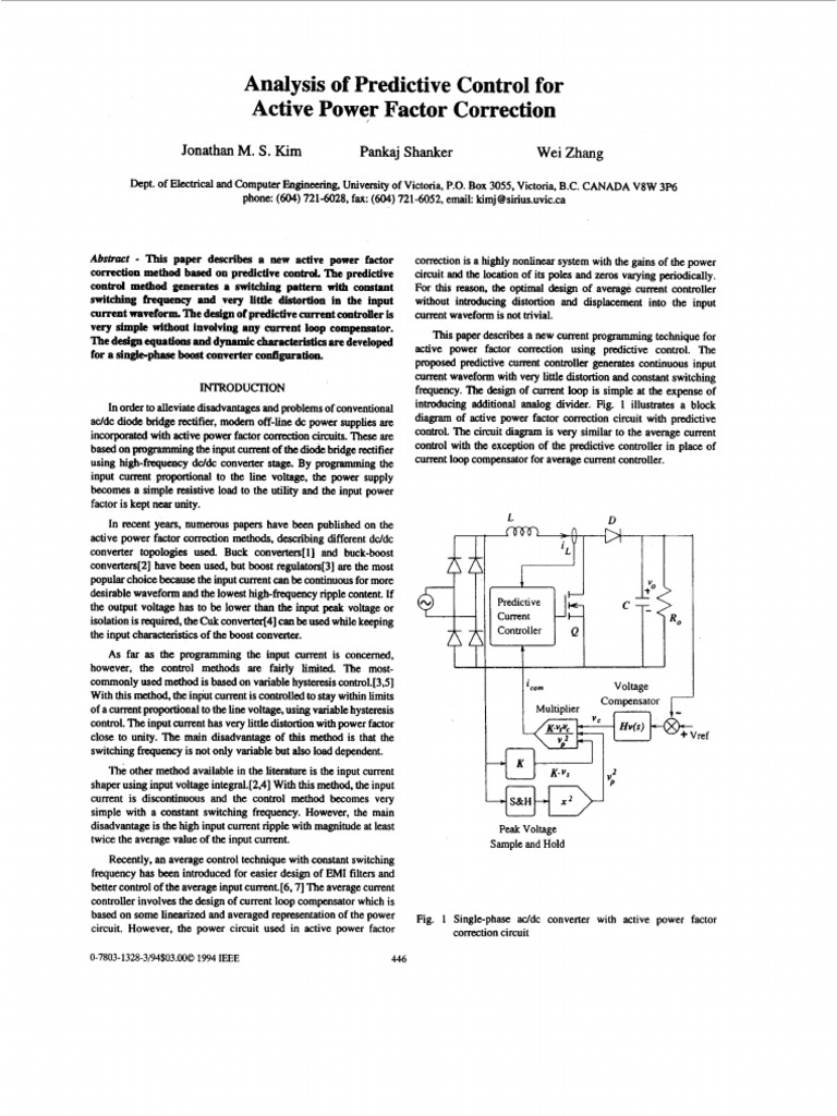analysis-of-predictive-control-for-active-power-factor-correctio | PDF | Rectifier | Electrical ...