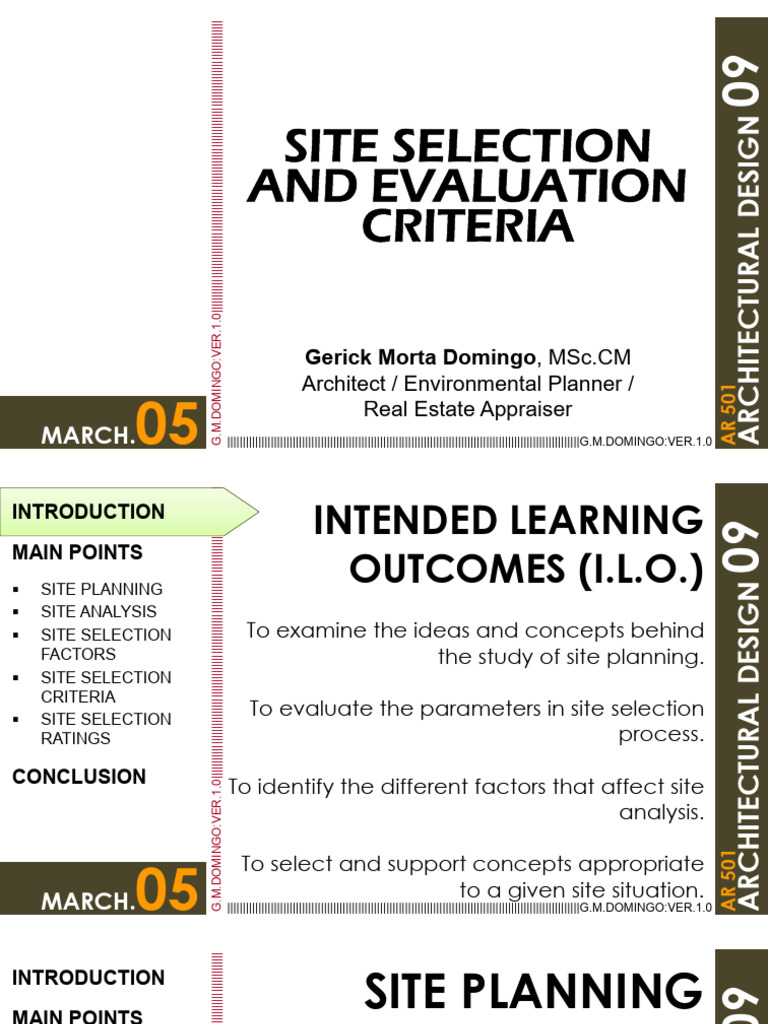 Site Selection and Evaluation Criteria | PDF | Geomorphology | Earth ...