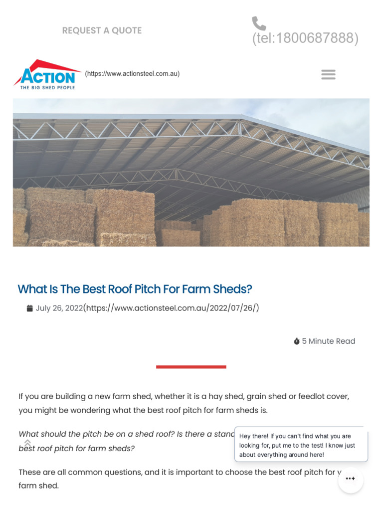 Optimal Roof Pitch for Farm Sheds | PDF | Roof | Shed