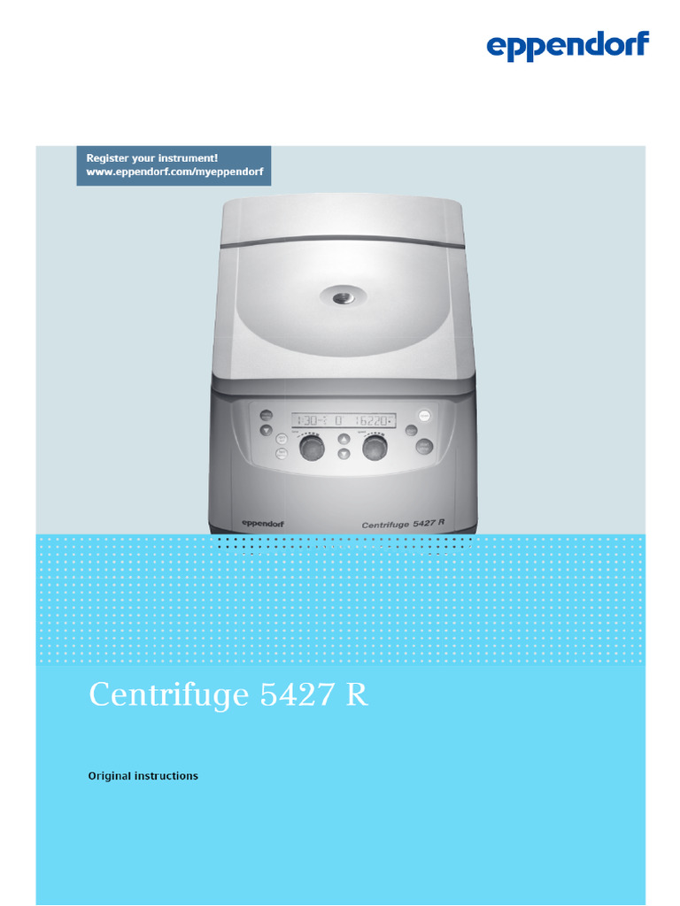 Eppendorf Centrifuge 5427 R Manual - Manualzz | PDF