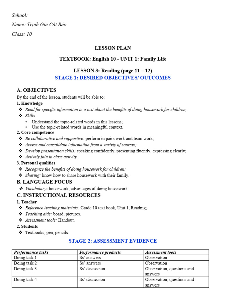 Lesson Plan | PDF | Lesson Plan | Learning