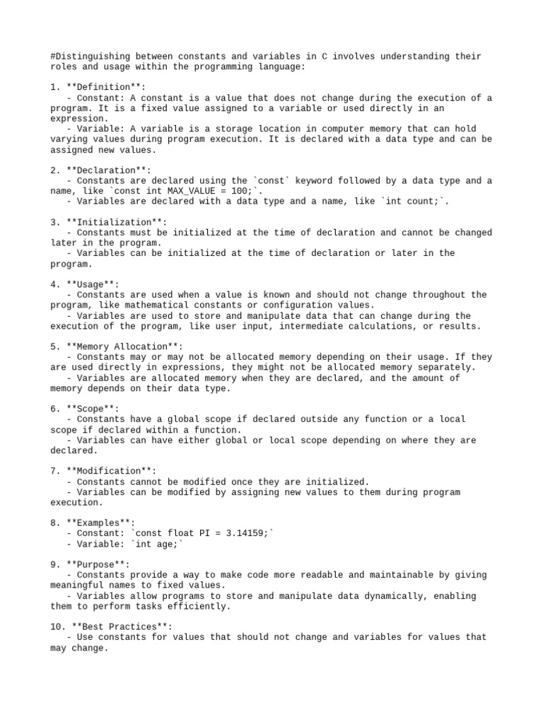 C Notes | PDF | Variable (Computer Science) | Control Flow C Notes | PDF | Variable (Computer Science) | Control Flow
