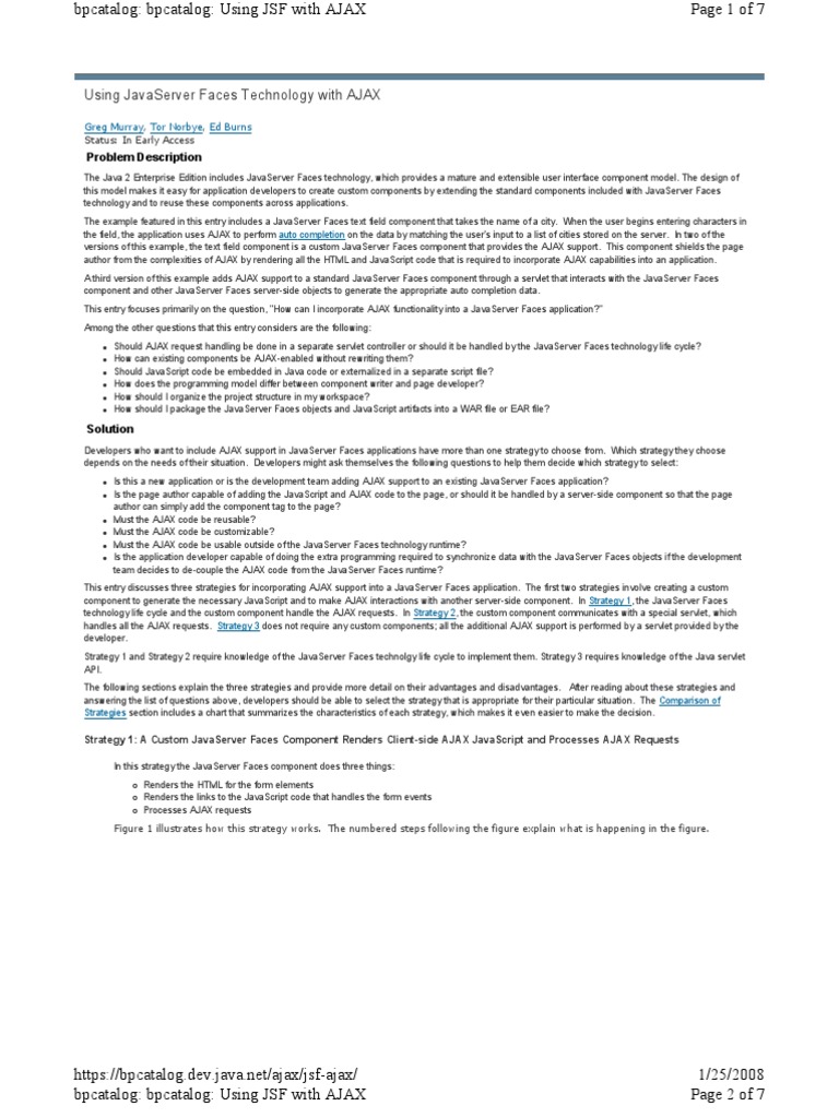 Ajax Jsf Pdf Java Server Faces Ajax Programming