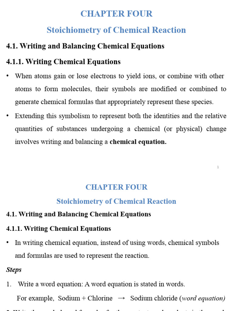 Stoichiometry of Chemical Reaction | PDF | Stoichiometry | Redox
