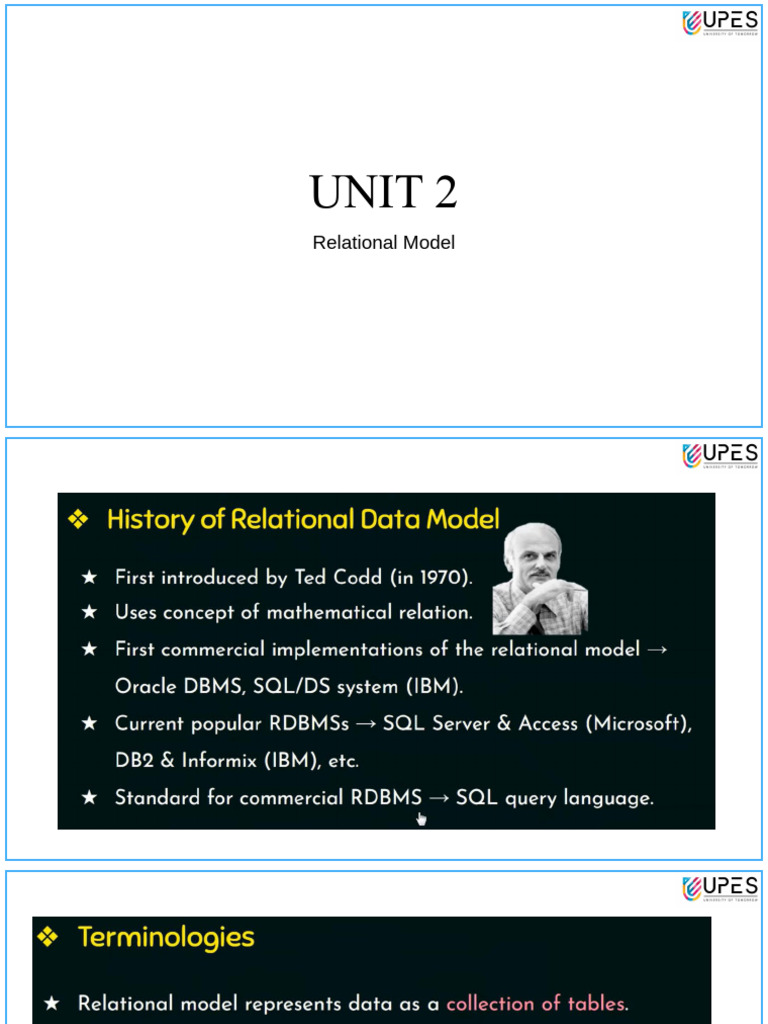 Unit 2 Pdf Relational Model Databases