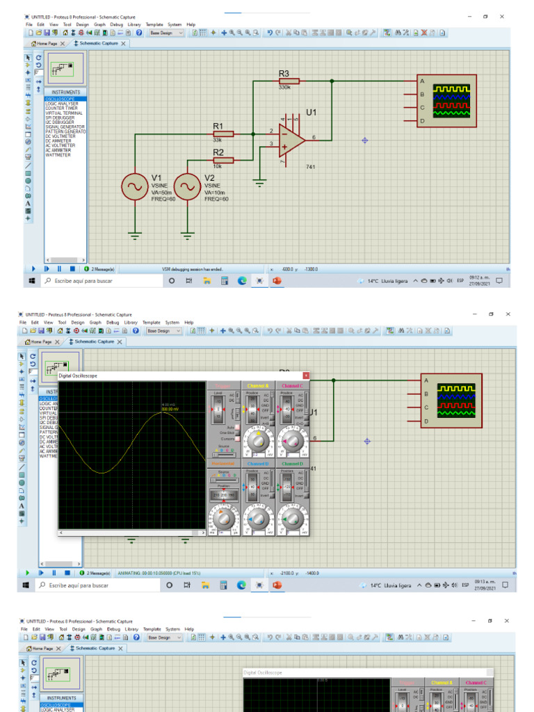 AOP Sumadores y Restadores en Proteus | PDF