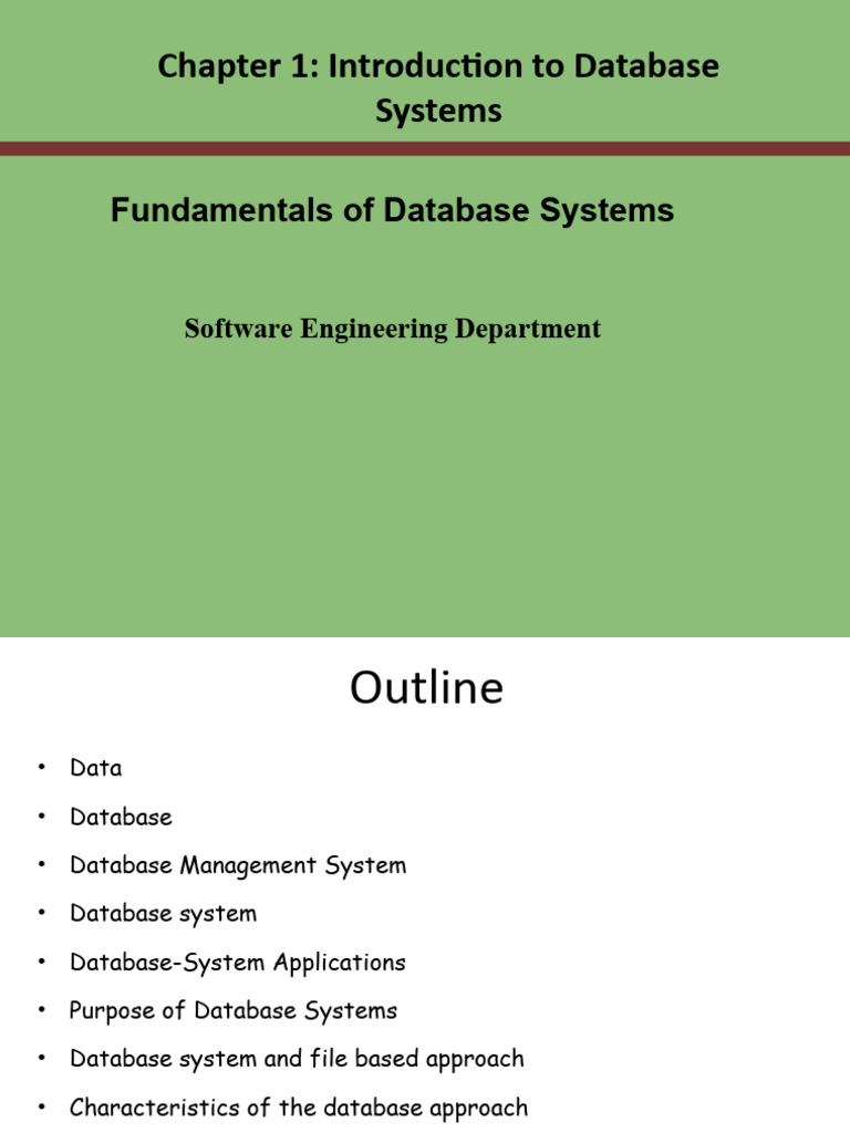 Database Management System Chapter One | PDF | Databases | Sql