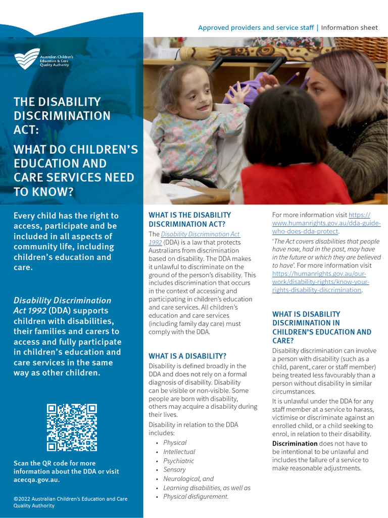 DDA InfoSheet ProvidersStaff | Download Free PDF | Disability ...