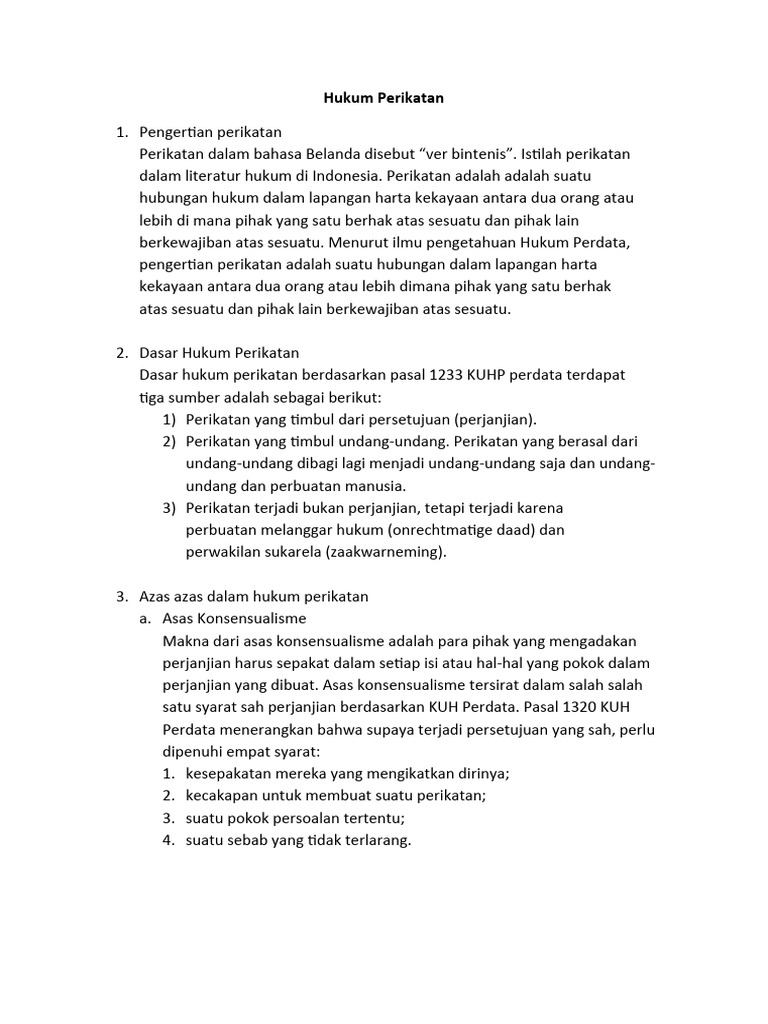 Hukum Perikatan | PDF