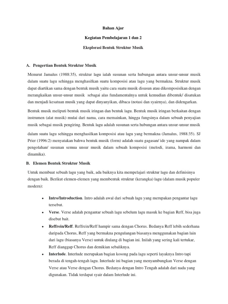 Struktur dan Elemen Musik dalam Lagu | PDF